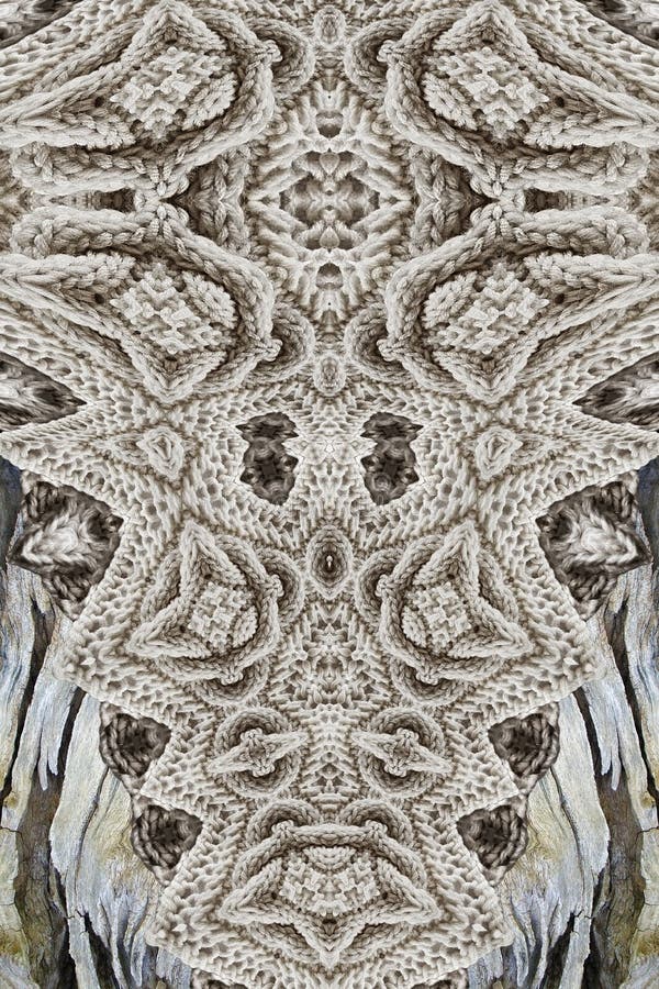 Modern Print with Knitting and Wood. Stock Illustration - Illustration ...