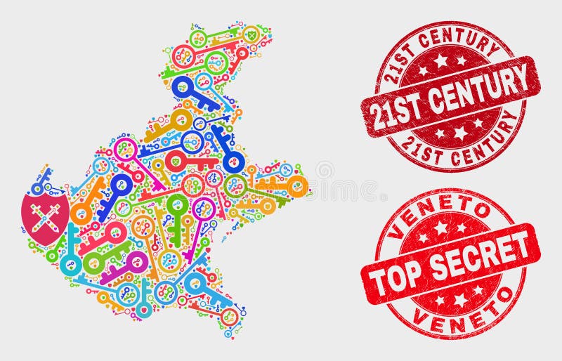Collage Of Protection Veneto Region Map And Scratched 21St Century Seal ... Collage Of Protection Veneto Region Map And Scratched 21St Century Seal ...
