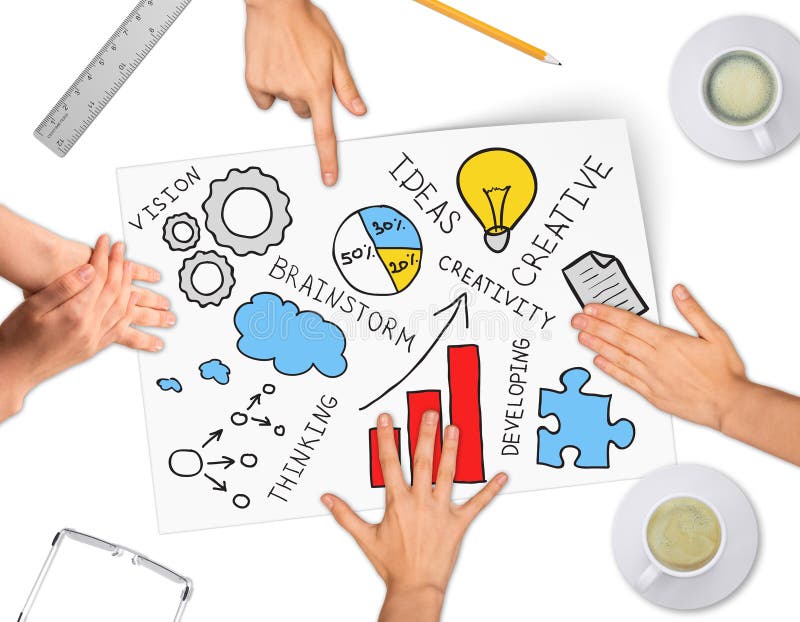 Collage Que Expresa El Concepto De Ideas Creativas Foto de archivo ...