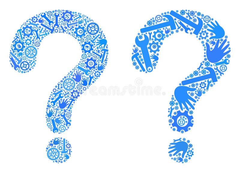 Collage Question Mark Icons of Repair Tools Stock Vector - Illustration ...