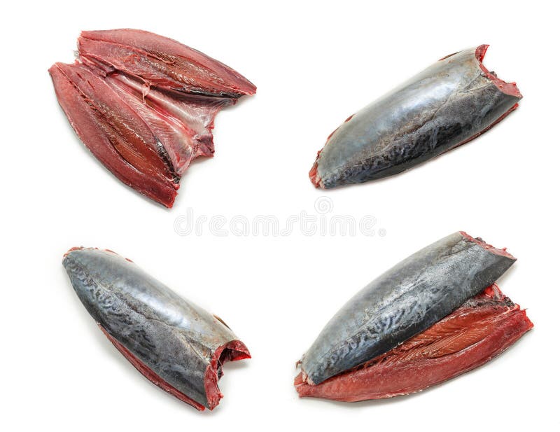 Collage of Raw and Fresh Mackerel. Spanish Mackerel Caballa Stock Photo ...