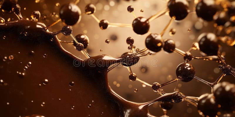 Chemical Elements Form Chocolate Structure with Glowing Points Stock ...