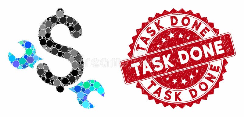 Collage Repair Price with Grunge Task Done Stamp Stock Vector ...