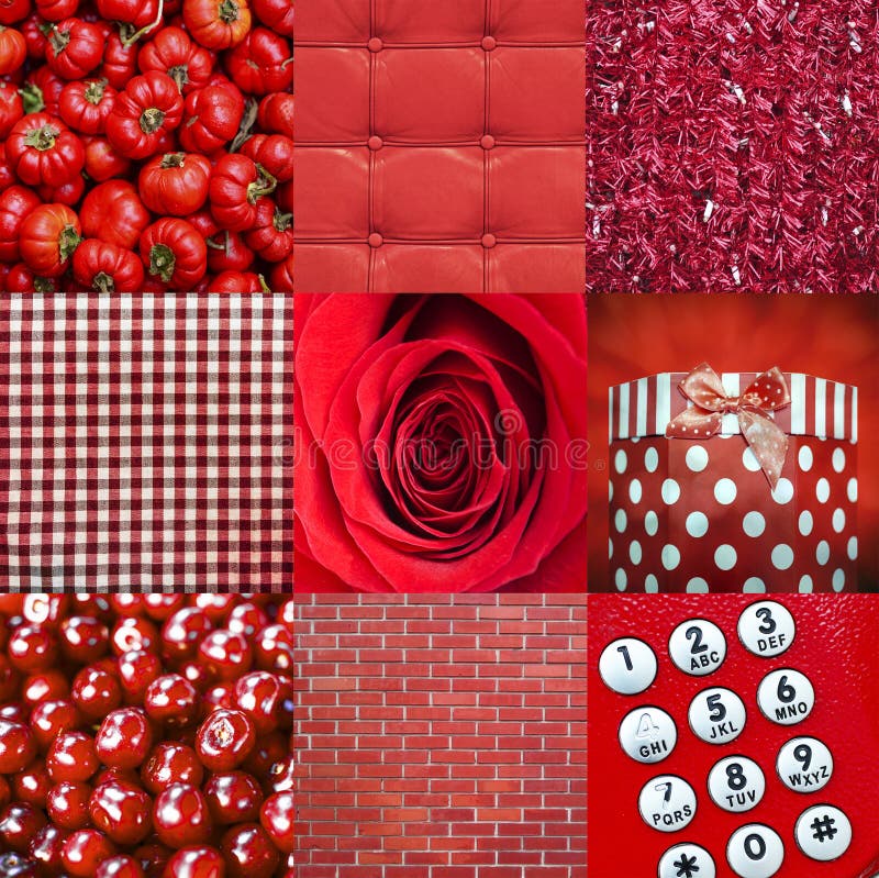 Collage rojo foto de archivo. Imagen de flora, collage - 151744092