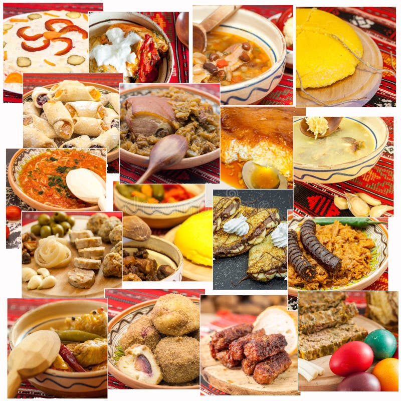Collage of Romanian Traditional Food Dishes Stock Image - Image of ...