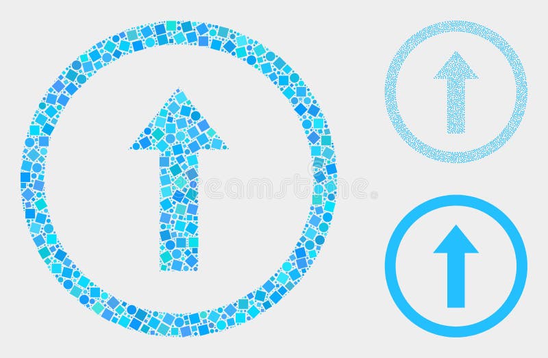 Rounded Arrow Up Icon Collages of Squares and Circles Stock Vector ...
