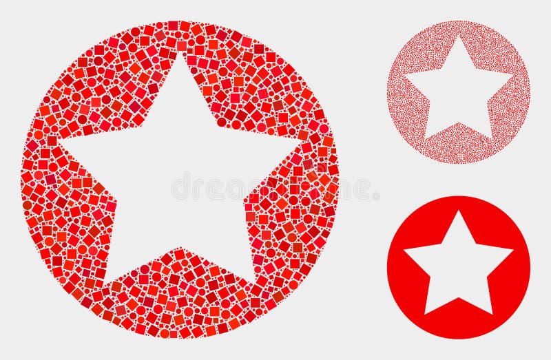 Rounded Star Icon Collages of Squares and Circles Stock Vector ...