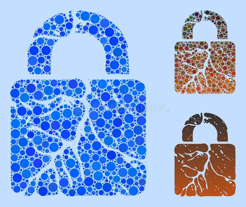 Rounded Dot Rust Lock Icon Collage Stock Illustration - Illustration of ...