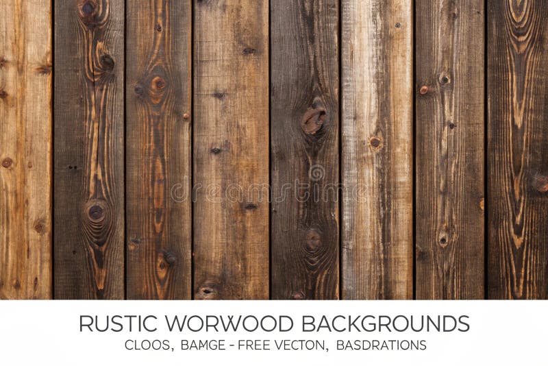 Collage of Rustic Brown Wood Planks Texture Stock Illustration ...