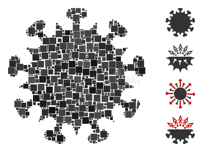 Square SARS Virus Icon Vector Mosaic Stock Vector - Illustration of ...