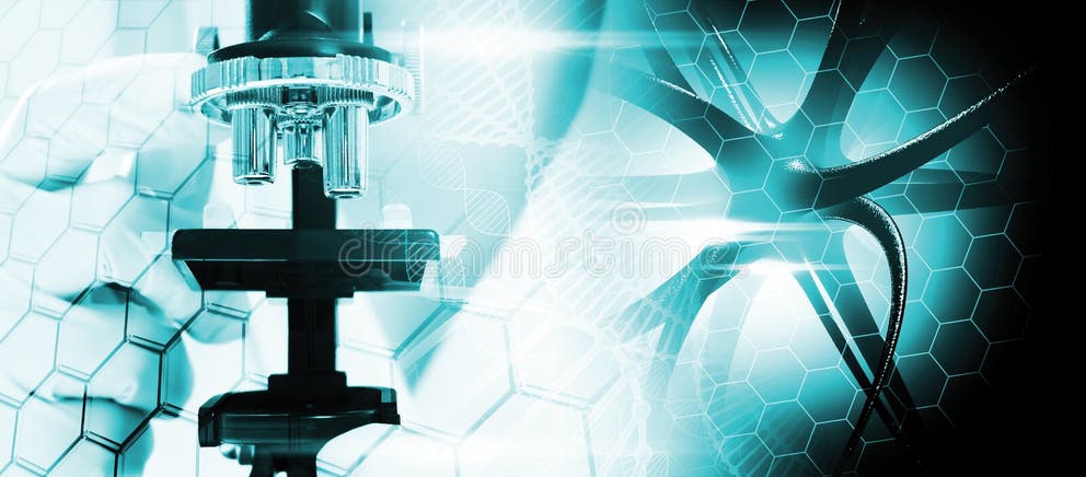 Collage on Scientific Topics Scientists in the Microscop Stock Photo ...