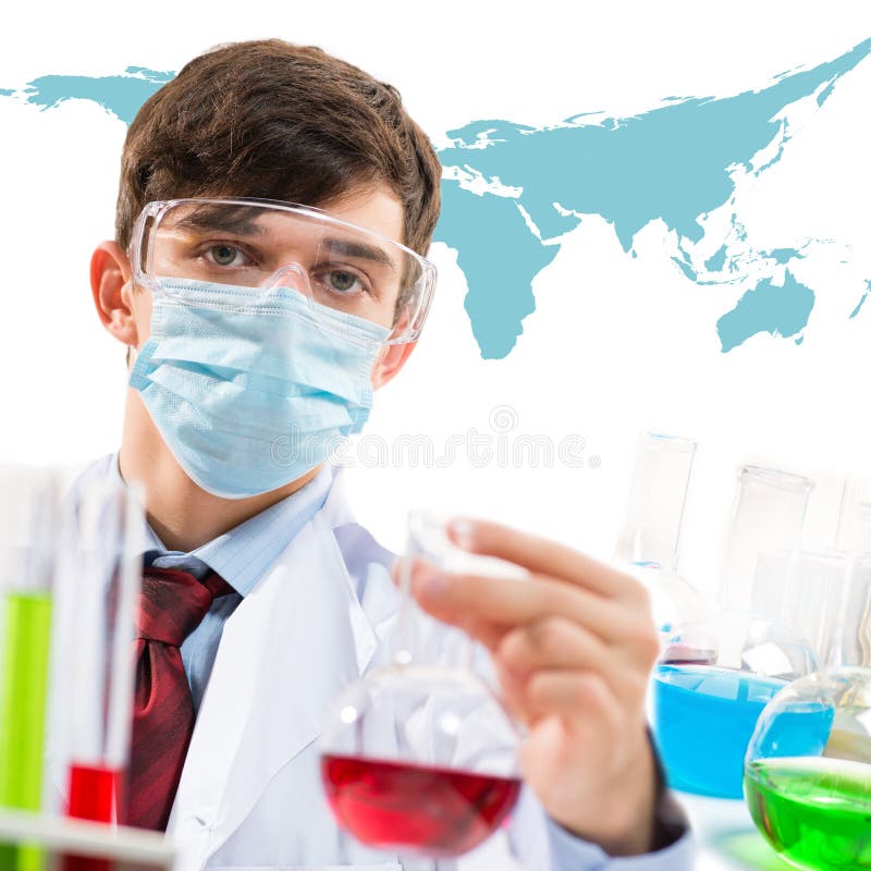 Collage with Scientist in Laboratory Stock Image - Image of chemist ...