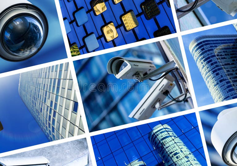 Collage of Security Camera and Urban Video Stock Image - Image of ...