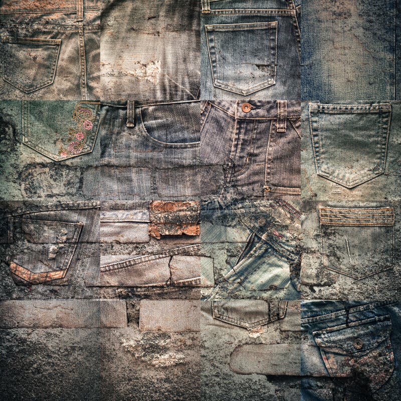 Collage Set Jeans Rotten Background Stock Photos - Free & Royalty-Free ...
