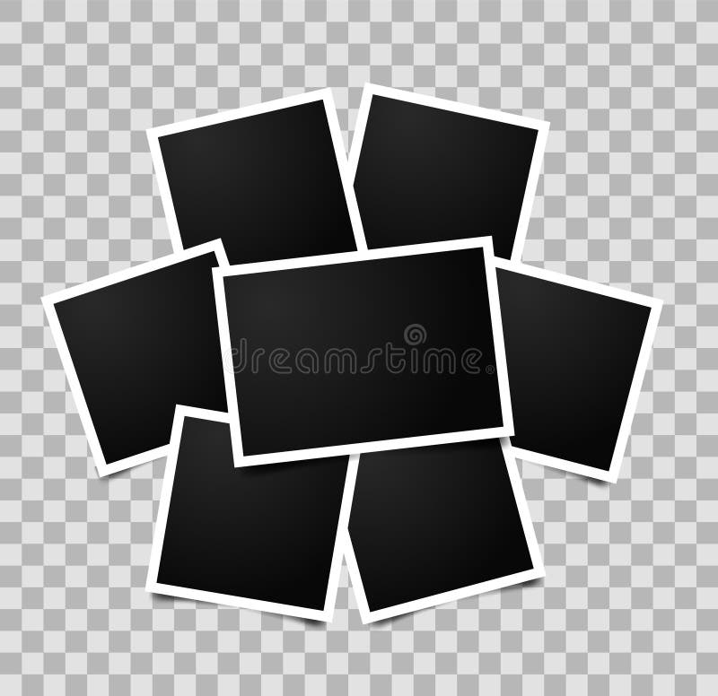 Collage of Seven Empty Photo Frames Stock Vector - Illustration of card ...