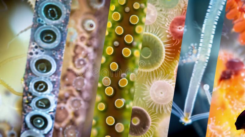 A Collage of Several Different Nematodes Each with Varying Sizes Shapes ...