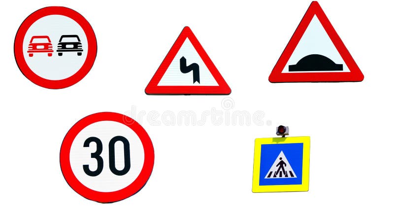 Collage with Several Traffic Signs Stock Image - Image of symbol ...