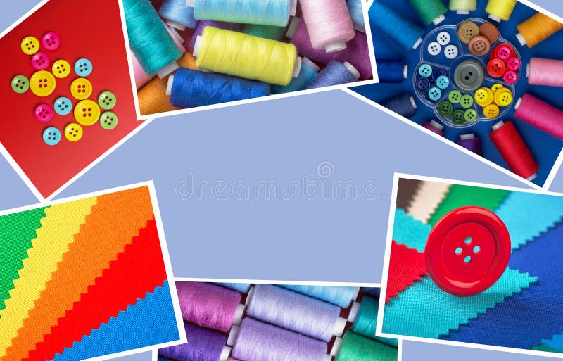 Collage with Sewing Supplies Stock Photo - Image of measurement, idea ...