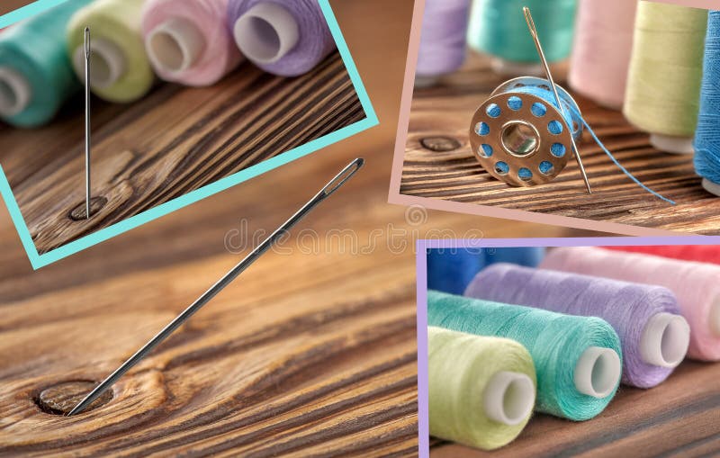 Collage with Sewing Supplies Stock Photo - Image of measurement, idea ...