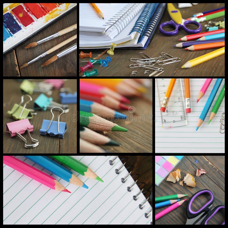 Education collage stock photo. Image of concept, pencils - 25273362