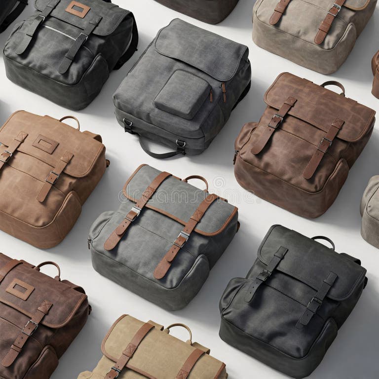 A Collage Showcasing Various Backpack Models in Black and Brown Colors ...