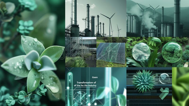 Collage of Photos of Plants and Factories Stock Illustration ...
