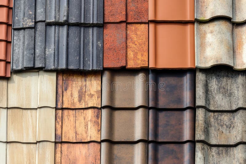 Collage Showcasing Various Roof Covering Samples Highlighting Materials ...