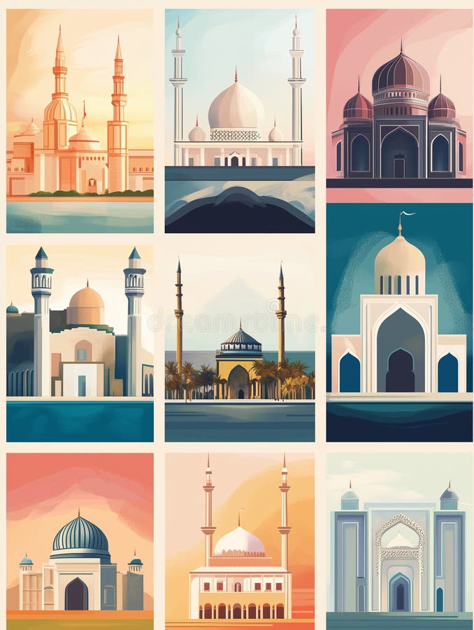 Collage Showcasing Various Unique Mosques from Different Regions Around ...