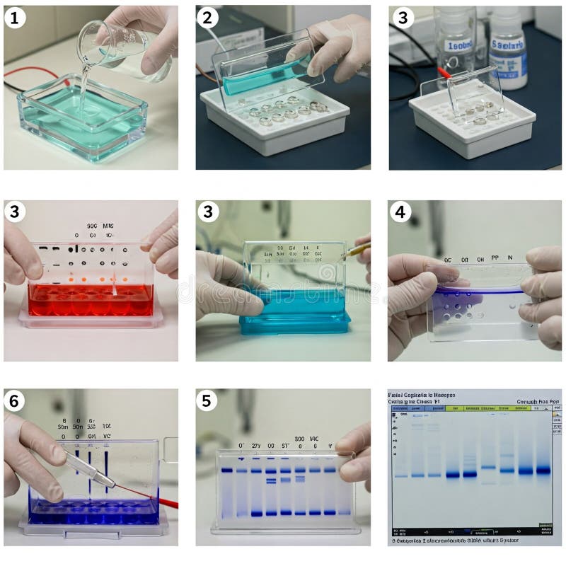 Electrophoresis Steps Pouring Loading Analyzing (Generated with AI ...
