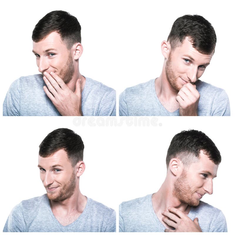 Collage of Shy, Modest,blushful Face Expressions Stock Image - Image of ...