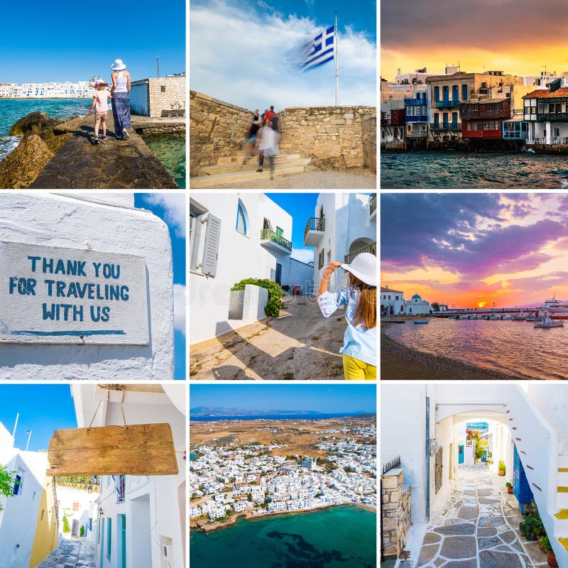Collage of Sights of Greece Editorial Photography - Image of monument ...