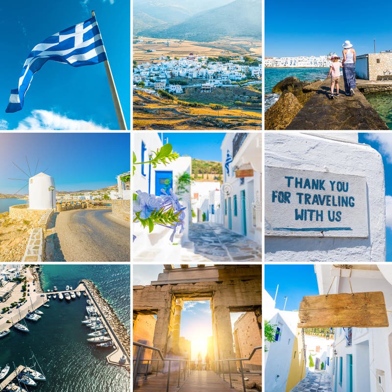 Collage of Sights of Greece Stock Photo - Image of picturesque ...