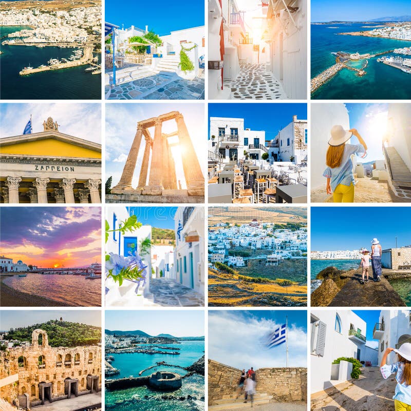 Collage of Sights of Greece Stock Image - Image of monument, greece ...
