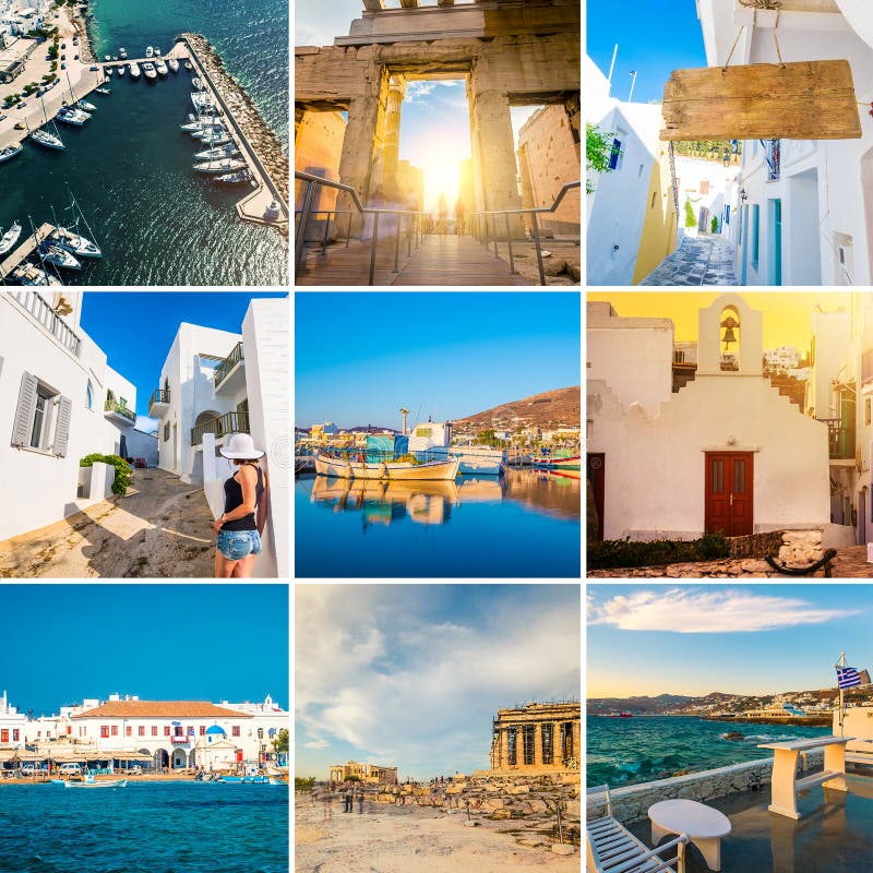 Collage of Sights of Greece Stock Photo - Image of monument, beach ...
