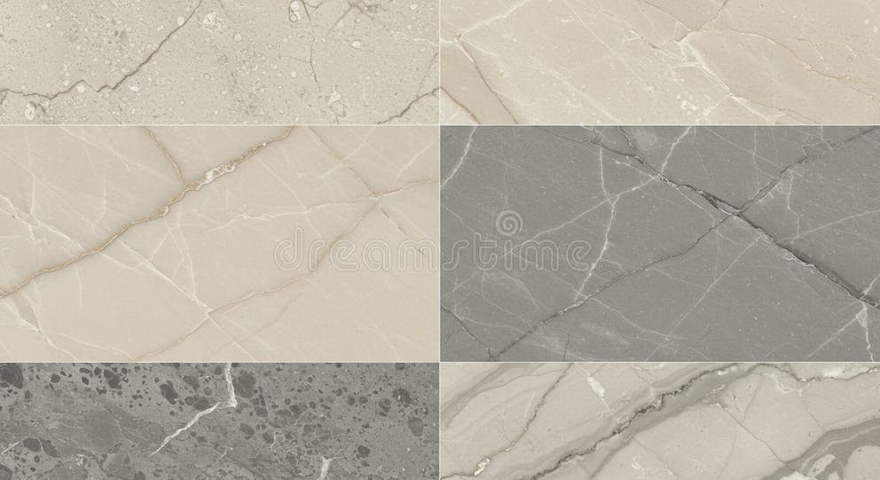A Collage of Six Marble Textures Showcases Various Shades and Patterns ...