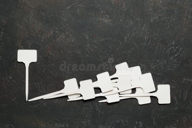 Collage of Small Plastic Signs Stock Photo - Image of label, draw ...