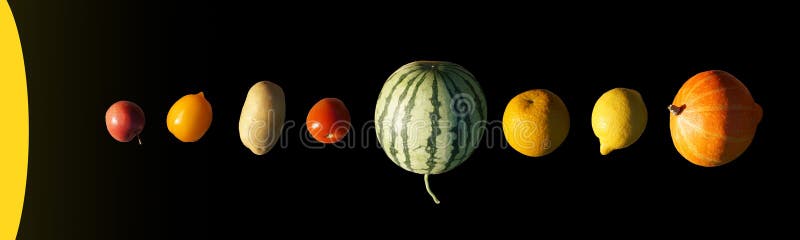 The Solar System Made by Fruits and Vegetables - Funny Collage Stock ...