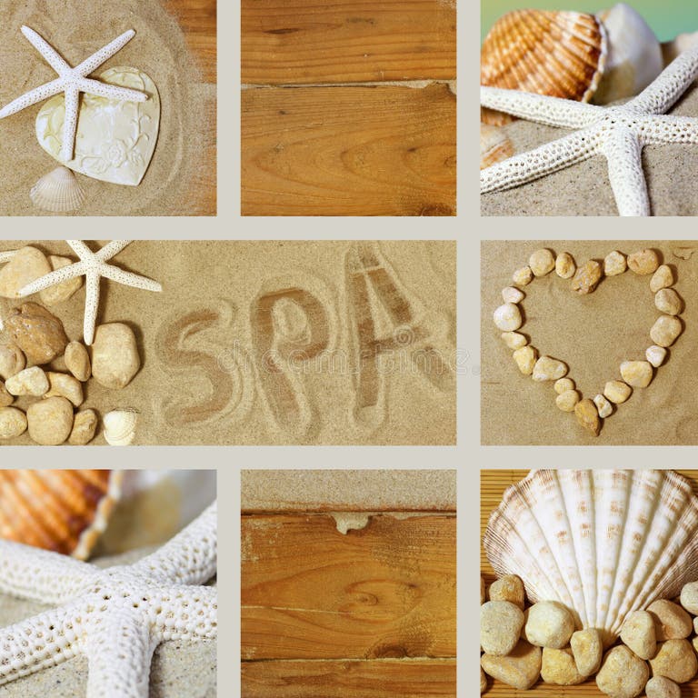 Collage spa stock photo. Image of written, summer, close - 19556746
