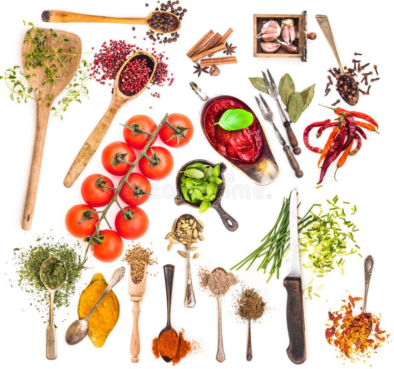 Collage Of Spices And Herbs Stock Photo - Image of spices, eating: 41220874