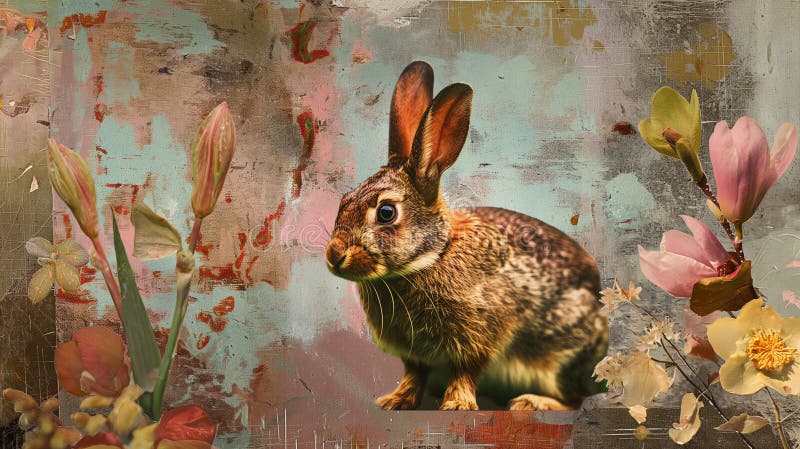 Collage of Spring Easter Card. Stock Illustration - Illustration of ...