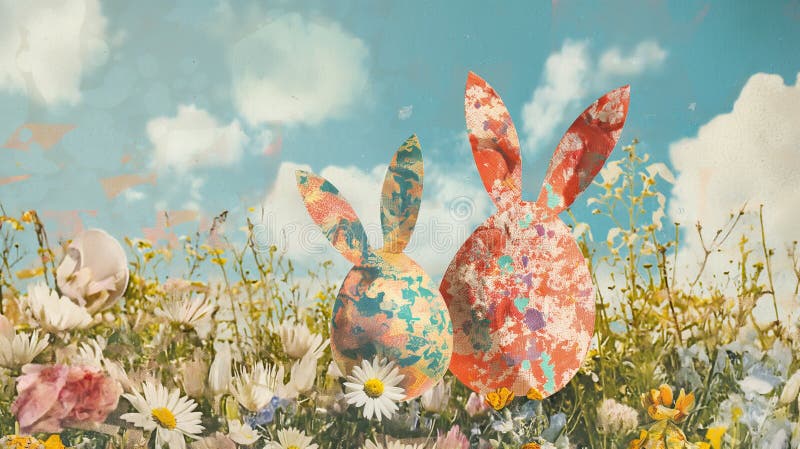 Collage of Spring Easter Card. Stock Illustration - Illustration of ...