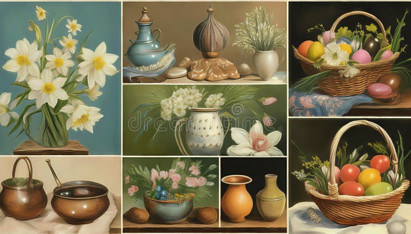 Collage of Still Lifes the Rite of Spring Vibrant and Emotive ...