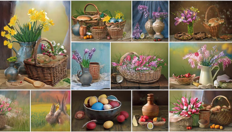 Collage of Still Lifes Vibrant and Surreal Interpretation of the Rite ...