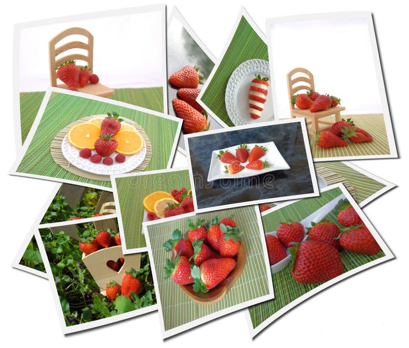 Collage with strawberries stock photo. Image of strawberries - 14286944