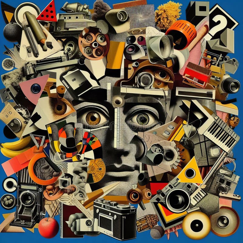 Collage in the Style of Dadaism a Combination of Rando Stock ...