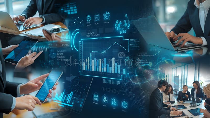 A Collage-style Image Showcasing a Variety of Business and Technology ...