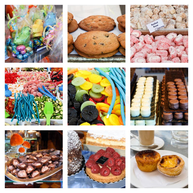 Collage Of Sweet And Delicious Treats Stock Image Image Of Roll