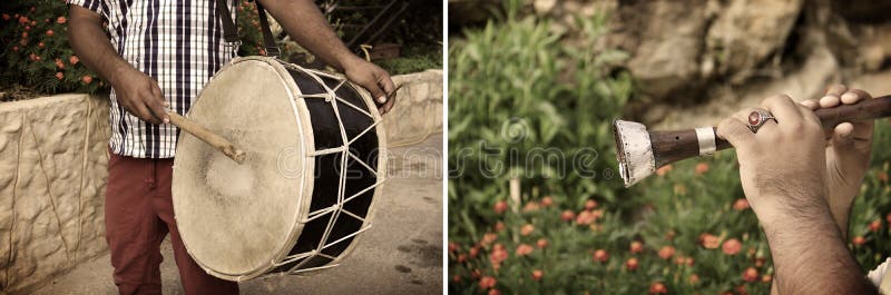 Collage of Tabl and Mizmar, Musical Instruments Stock Image - Image of ...