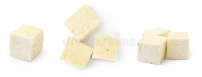 Collage with Tasty Yellow Marshmallows on White Background Stock Image ...