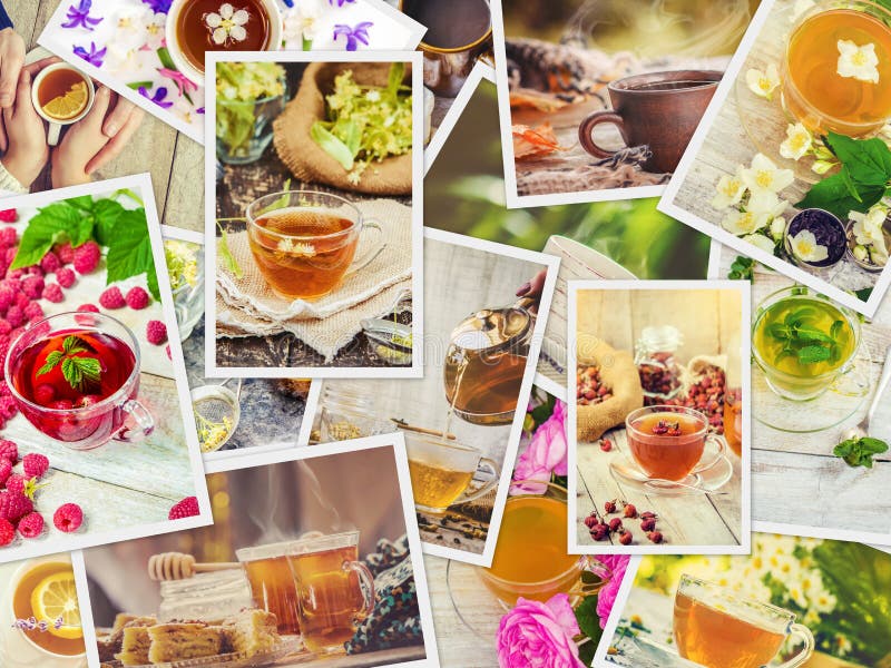 Collage of Tea. Selective Focus Stock Image - Image of autumn, focus ...